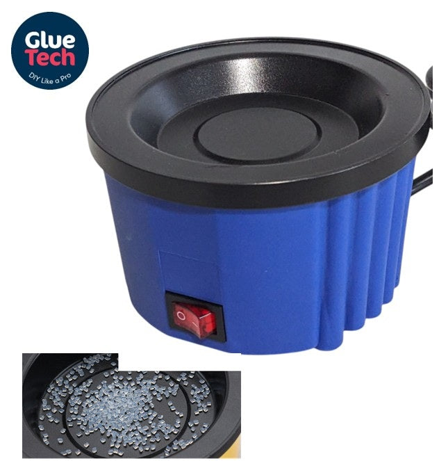 80W Glue melting pot Hot Melt Electric Glue Pot UK Plug - blue
